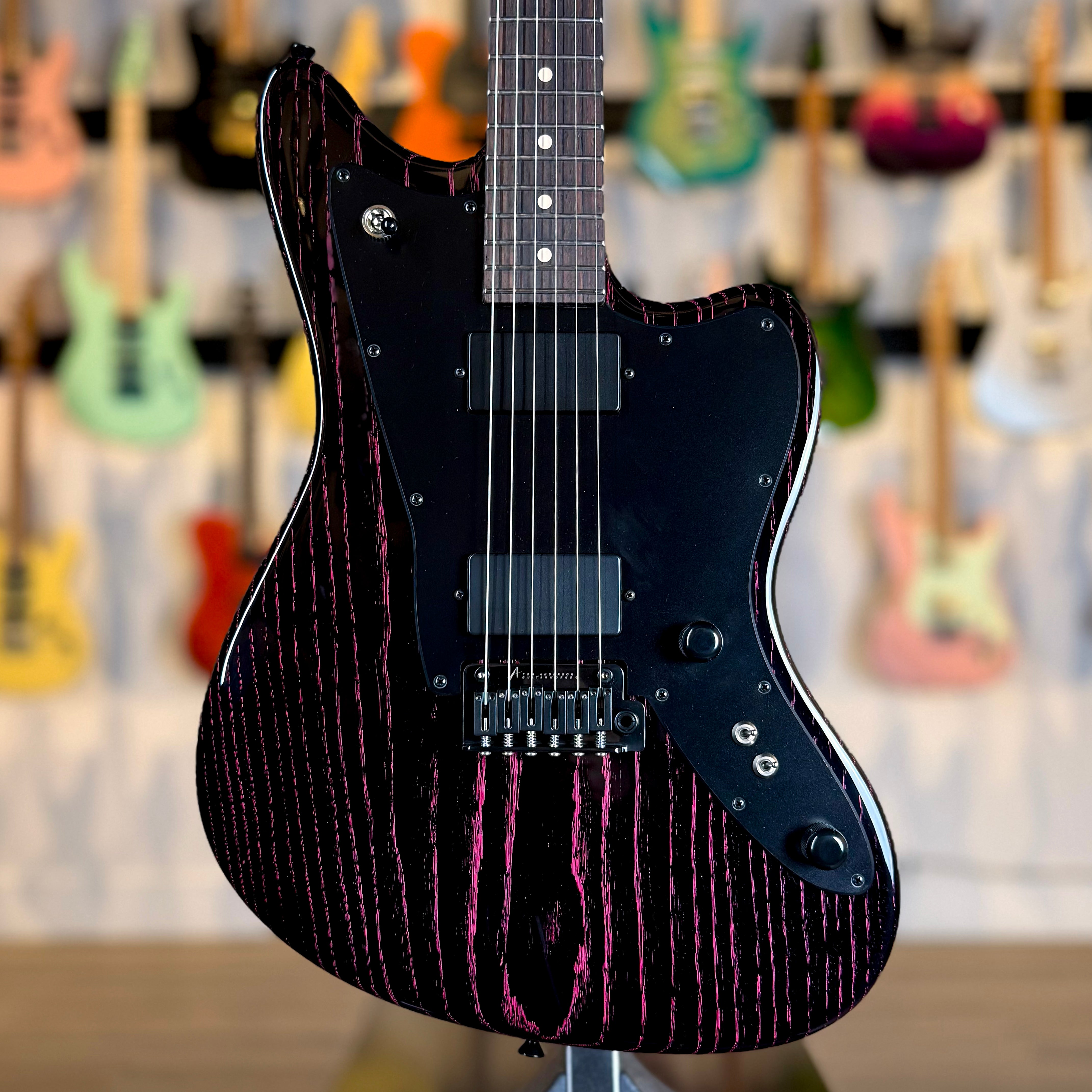Tom Anderson Raven Classic | Black with Magenta Dog Hair – The Vibrato Bar